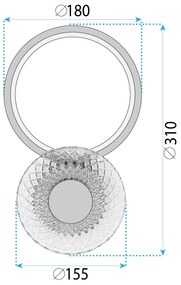 Toolight Toolight, LED nástěnné svítidlo 12W, 3000K, 500lm, LHJ071-W, zlatá matná, OSW-50054