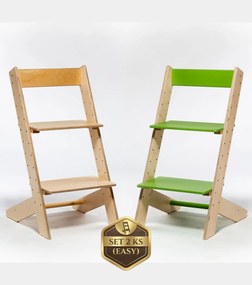 Lucas Wood Style - rostoucí židle EASY LINE zvýhodněný set 2 ks -  přírodní + zelená