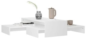 Sada konferenčních stolků bílá 100 x 100 x 26,5 cm dřevotříska - Default Title