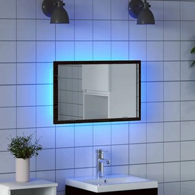Fionshop 263777602 Koupelnové zrcadlo s Led světly, černý dub, 60x8,5x37