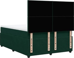 Box spring postel s matrací tmavě zelená 140x190 cm samet 3292331