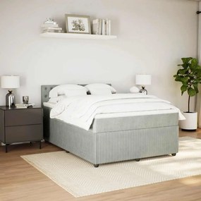 Box spring postel s matrací světle šedá 160x200 cm samet 3287794