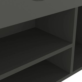 Lavice s botníkem a poduškou šedá 104x30x49 cm kompozitní dřevo 326752
