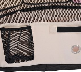 PawHut skládací ohrádka pro psy a kočky — přenosná osmihranná ohrádka, voděodolný 600D Oxford, 2 dveře na zip, Ø90 x 41 cm, růžová
