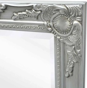 Nástěnné zrcadlo barokní styl 100 x 50 cm stříbrné 243681