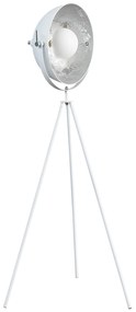 Stojací lampa STUDIO, 140 cm, bílá, stříbrná