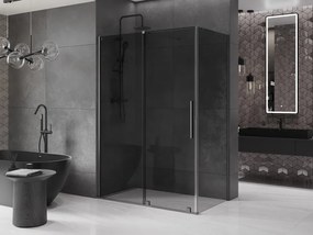 Mexen Velar, sprchový kout s posuvnými dveřmi 150 x 80 cm, 8mm šedé sklo, grafit broušený, 871-150-080-41-66