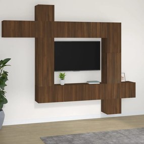 vidaXL 9dílný set TV skříněk hnědý dub kompozitní dřevo