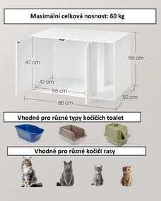 Songmics Skříňka na kočičí toaletu s dvířky, bílá PCL013W01