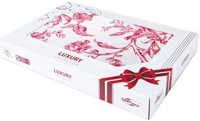 SATÉNOVÉ POVLEČENÍ LUXURY BLANC 200X220 CM, 2KS 70X80 CM KVĚTY