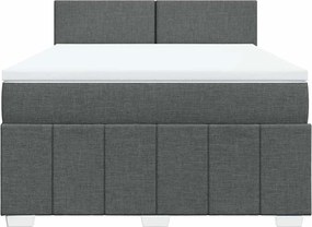 Box spring postel s matrací tmavě šedý 140 x 190 cm textil 3287057