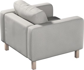 Potah na křeslo IKEA Karlstad, krátký barva šedá látka pletený vzor