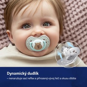 LOVI Dudlík silikonový dynamický CAPICHILL 0-6m 2ks holka