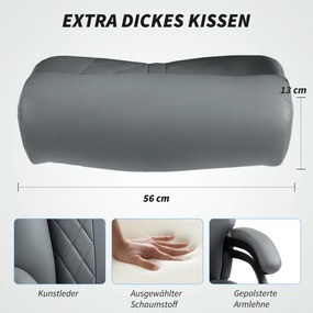 Kancelářské křeslo HOMCOM pro vysoké a silné uživatele (Big & Tall) – PU kůže, pružinový sedák, tiché kolečka, vysoké opěradlo, výškově nastavitelné,…