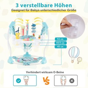 Costway Baby Sky Jumperoo s nastavitelnou výškou, hračkami a hudebním boxem