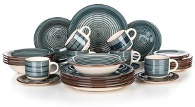 Keramická jídelní souprava SPIRAL BLUE 30 ks
