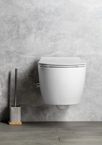 Isvea, SENTIMENTI závěsná WC mísa Rimless, integrovaný ventil a bidetová sprška 36x51 cm, bílá, 10ARS1010
