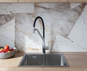 Laveo Colina, vysoká dřezová baterie s výtokem ve tvaru U, černá matná-chromová, LAV-BCO_778D