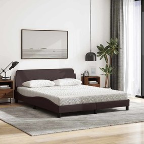 Postel s matrací Dover tmavě hnědá 160 x 200 cm textil 3208427