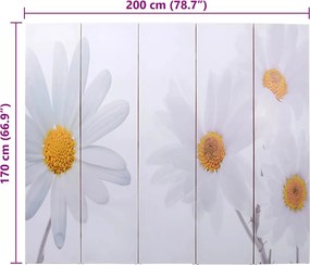 Skládací paraván 200 x 170 cm květina 240479