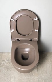 Isvea Isvea, INFINITY závěsná WC mísa, Rimless, 36,5x53cm, taupe, 10NF02005-2H