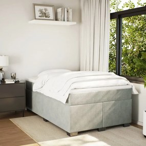 Box spring postel s matrací světle šedá 120 x 200 cm samet 3285275