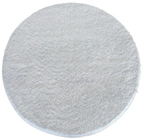 Kulatý koberec vhodný k praní jednobarevný Kamel bílý Rozměr: průměr 160 cm