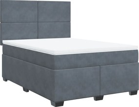 Box spring postel s matrací tmavě šedá 160x200 cm samet 3293249