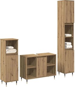 Sada koupelnového nábytku 3 ks Artisanový dub 30 x 30 x 180 cm 3378514