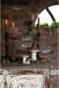 Béžovo-hnědá keramická dekorace houba Mushroom - Ø 12*22 cm