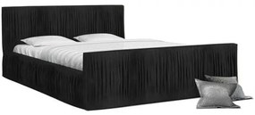 Luxusní postel VISCONSIN 180x200 s kovovým zdvižným roštem ČERNÁ
