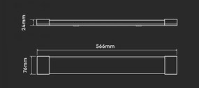 LED Solution LED zářivkové svítidlo 56,6cm 20W 120lm/W 203486