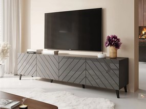 Moderní televizní stolek Itálie 200, šedá / šedý lesk