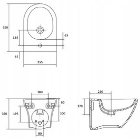 Cersanit Larga Oval, závěsný bidet CleanOn, bílá, K120-006