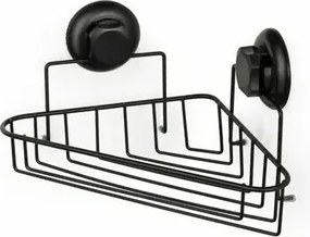 Compactor Bestlock Black Rohová polička do koupelny s přísavkami černá