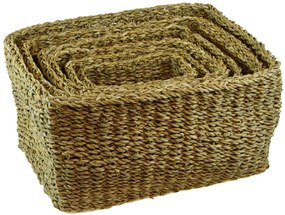 Vingo Úložný box z mořské trávy s průhmaty Rozměry (cm): 30x22, v. 16