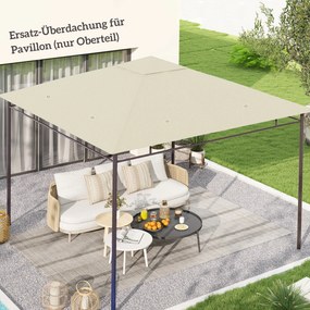 Outsunny Náhradní Střecha pro Altán Pergolu Zahradní Plátno Vysoká Hustota 180g/m² Anti-UV 3 x 3m Krém