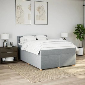 Box spring postel s matrací světle šedá 140 x 200 cm textil 3289017
