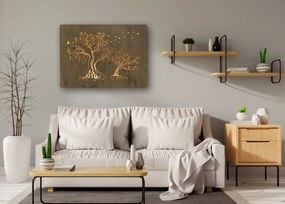 Li-Go "Dvě olivy" světelný obraz 230V 90x62cm provedení povrchu: dub světlý