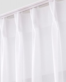 Záclona na dvojitých hačcích flex barva bílá látka poloprůhledná, lesklé