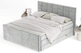 Světle šedá boxspring postel s úložným prostorem 180x200 cm Ava – Maison de Rêve