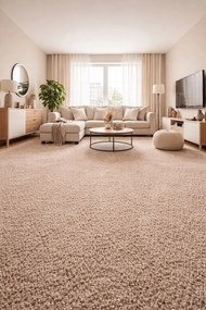 Betap, Metrážový koberec Paula / 71 krémová, na míru, šíře 4m, béžová, filc, ložnice