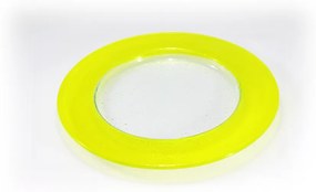 BDK-GLASS Kulaté talíře BAND - se žlutým okrajem Průměr: 20cm