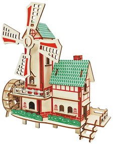 Woodcraft construction kit Woodcraft Dřevěné 3D puzzle Větrný mlýn
