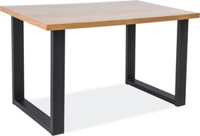 MAXIVA Jídelní stůl - UMBERTO, 150x90, dýha dub/černá