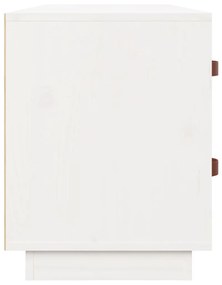Lavice s botníkem bílá 100 x 34 x 45 cm masivní borové dřevo - Default Title