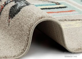 Breno Kusový koberec FUNKY TOP TOM Light Beige, 133x180 cm, Vícebarevné