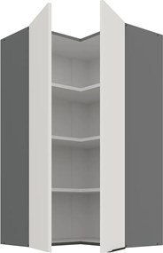 ARIA aw | horní kuchyňská skříňka 60x60 GN-108 2F (90°) rohová s policemi | EXTRA VYSOKÁ | 60x60 cm | antracit/bílá