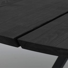 Černý dubový kulatý jídelní stůl ROWICO CARRADALE 150 cm