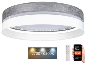 Belis | LED Stmívatelné stropní svítidlo LIMA LED/36W/230V Wi-Fi Tuya + DO stříbrná/bílá | BE0882